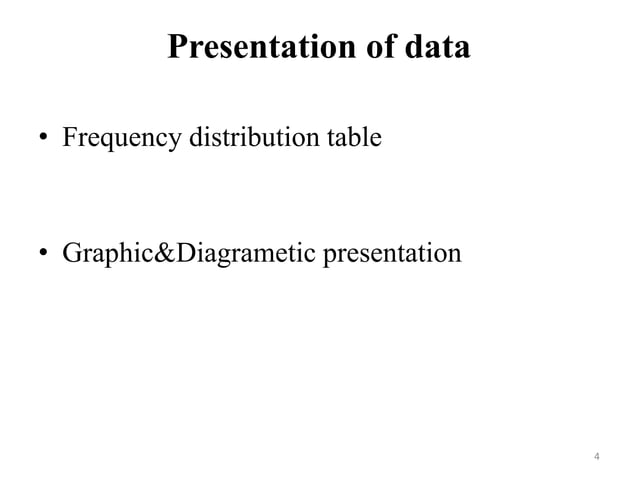 Methods of data presention