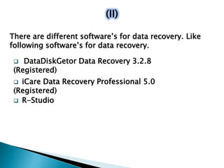 Methods of data recovery | PPTX