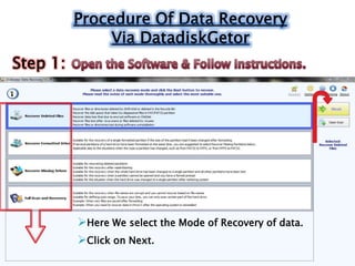 Methods of data recovery | PPTX