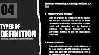 Definition purposes to know the real meaning of definition | PPT