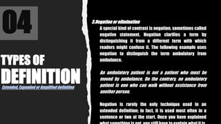 Definition purposes to know the real meaning of definition | PPT