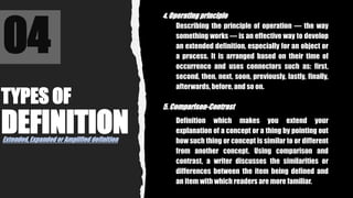 Definition purposes to know the real meaning of definition | PPT