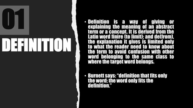 Definition purposes to know the real meaning of definition | PPT