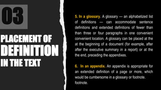 Definition purposes to know the real meaning of definition | PPT