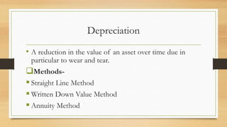 Depreciation and its methods | PPTX