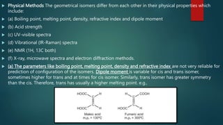 METHODS OF DETERMINATION OF CONFIGURATION OF GEOMETRICAL ISOMERS.pptx