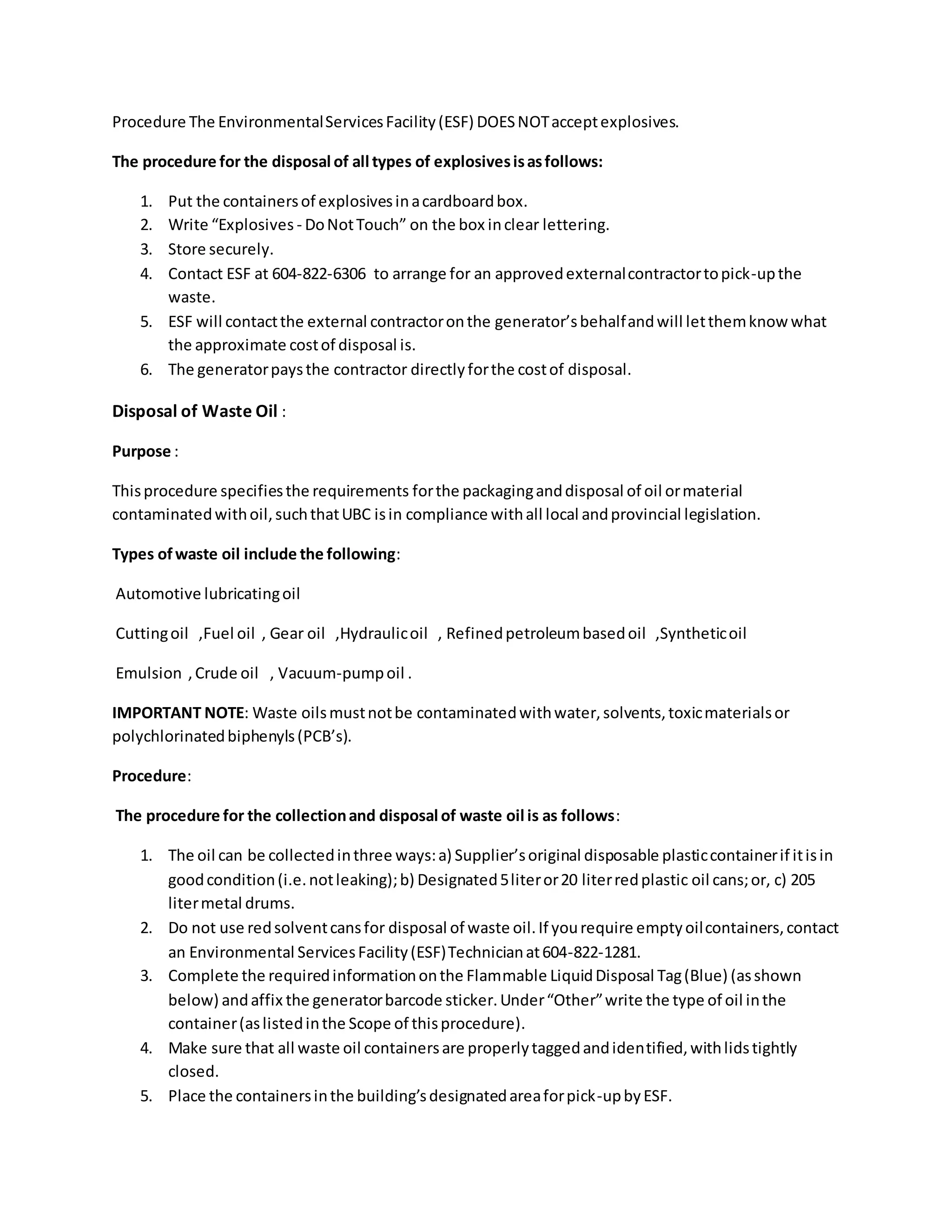 Methods for disposal of laboratory waste | DOCX