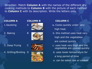 Methods of dry heat cooking (Slides Owned by: Algen F. Olitres) | PPTX