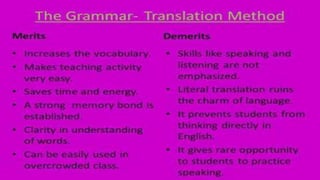 The Grammar Translation Method, The Direct Method and The Audio Lingual ...