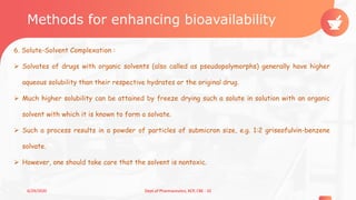 Methods of enhancing Dissolution and bioavailability of poorly soluble ...