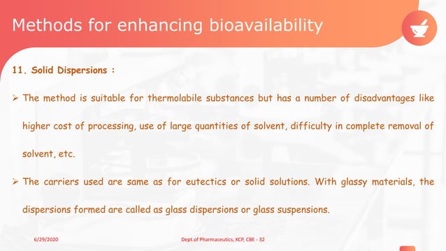 Methods of enhancing Dissolution and bioavailability of poorly soluble ...
