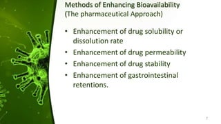 Methods of enhancing bioavailability of drugs | PPTX