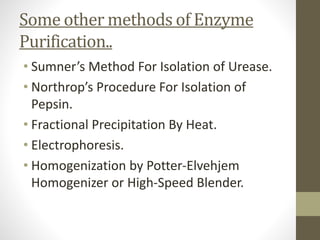 Methods of enzyme isolation and purification | PPTX