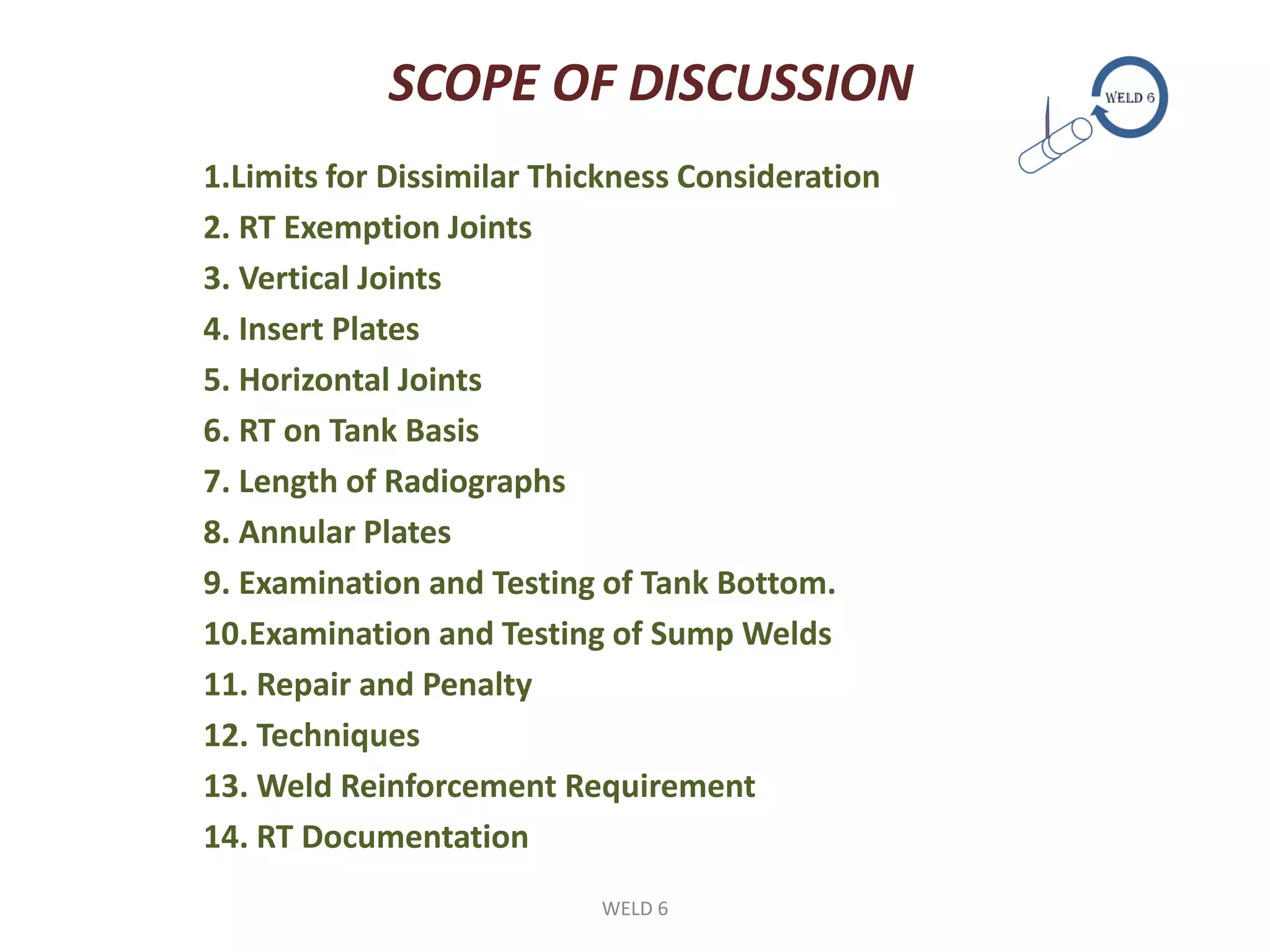 Methods of examination of joints(RT) - API 650 Tanks | PDF