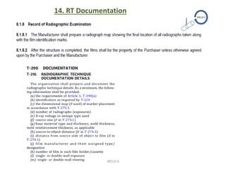 Methods of examination of joints(RT) - API 650 Tanks | PDF