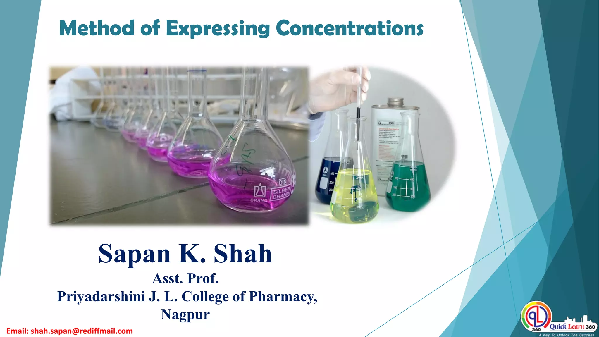 Methods of expressing concentration | PDF