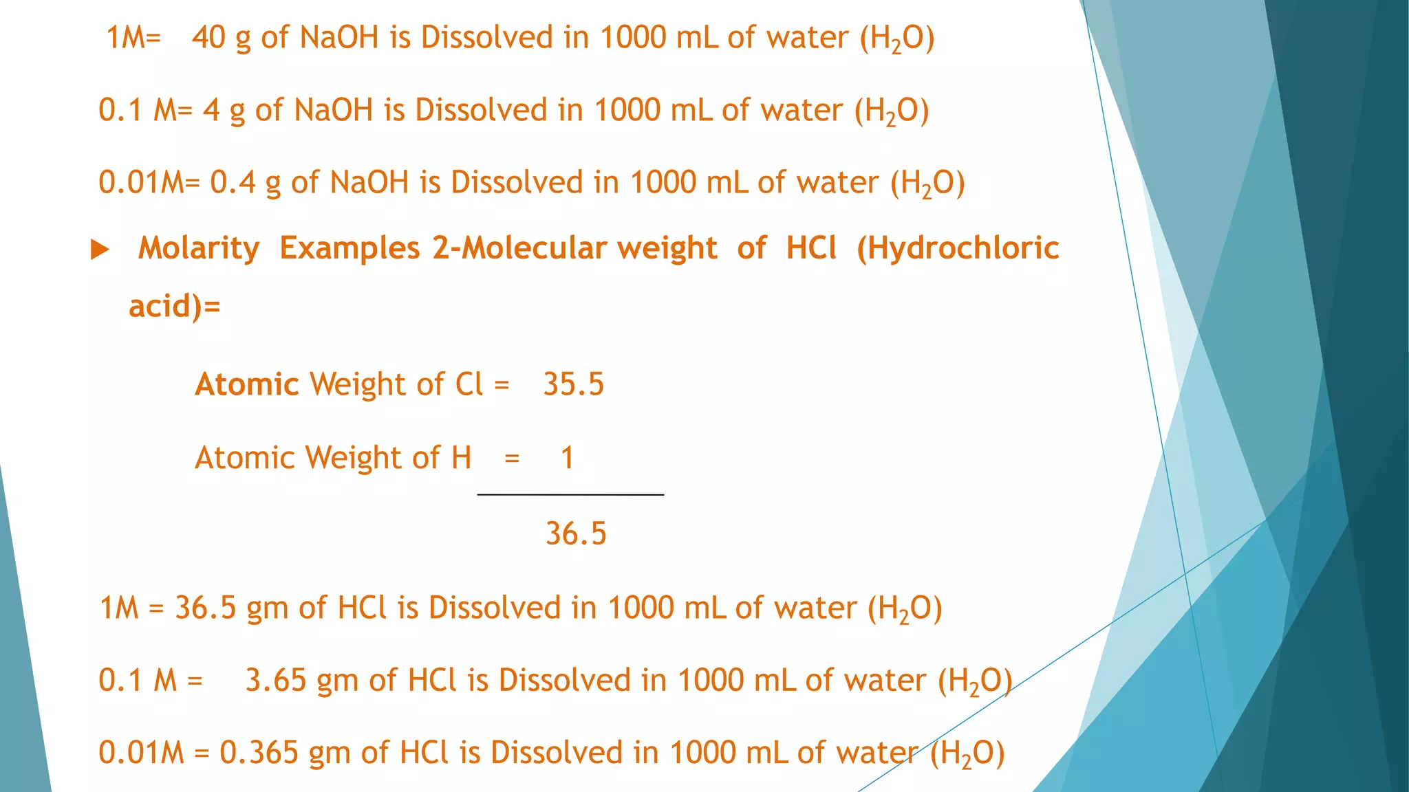 Methods of expressing concentration | PDF