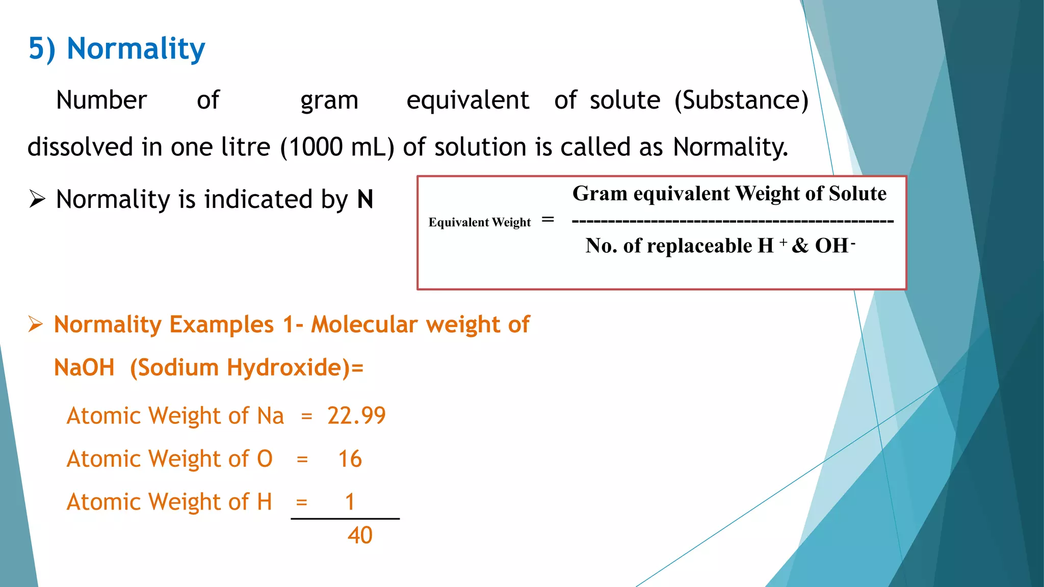Methods of expressing concentration | PDF