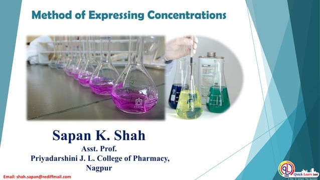 Methods of expressing concentration | PDF | Chemistry | Science