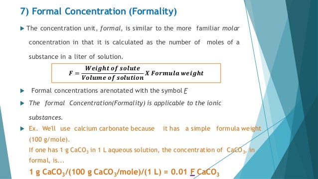 Methods of expressing concentration