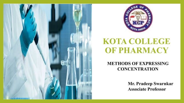 Methods of expressing concentration | PPTX | Chemistry | Science