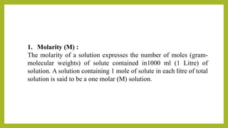 Methods of expressing concentration | PPTX