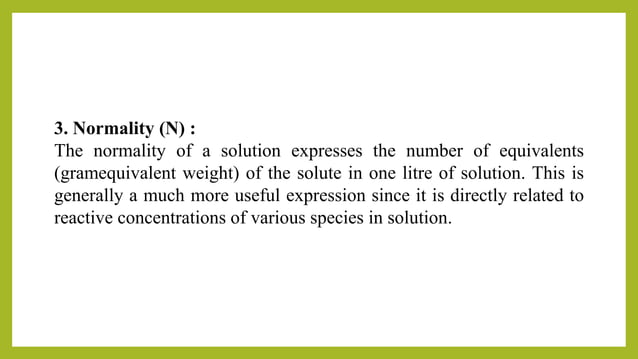Methods of expressing concentration | PPTX | Chemistry | Science