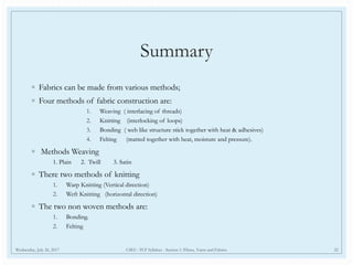 Methods of Fabric Construction | PPTX