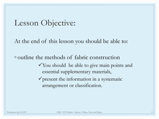 Methods of Fabric Construction | PPTX