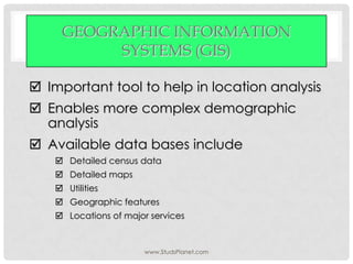 Methods of facility location selection | PPTX