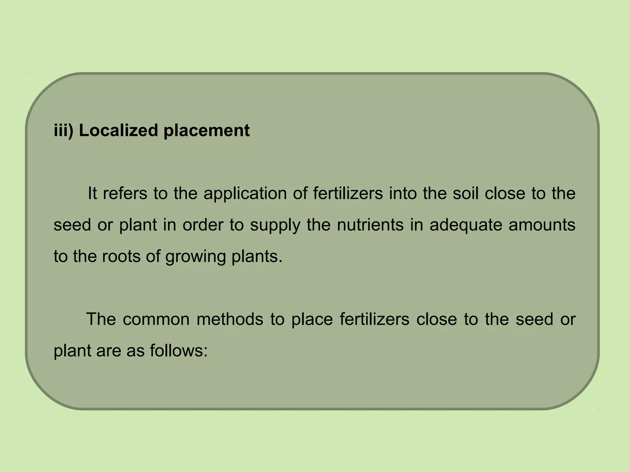 Methods of fertilizer application | PPT