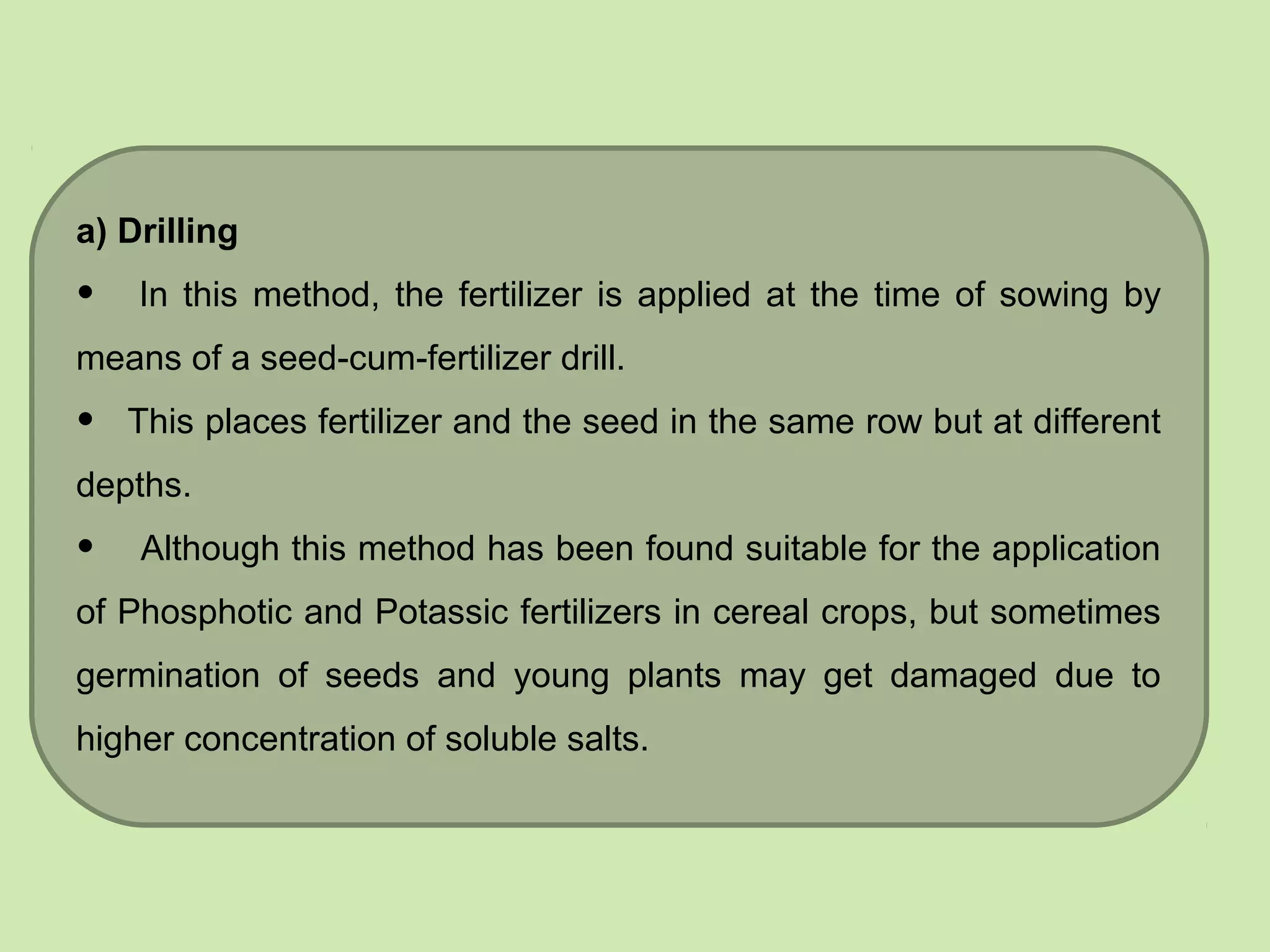 Methods of fertilizer application | PPT