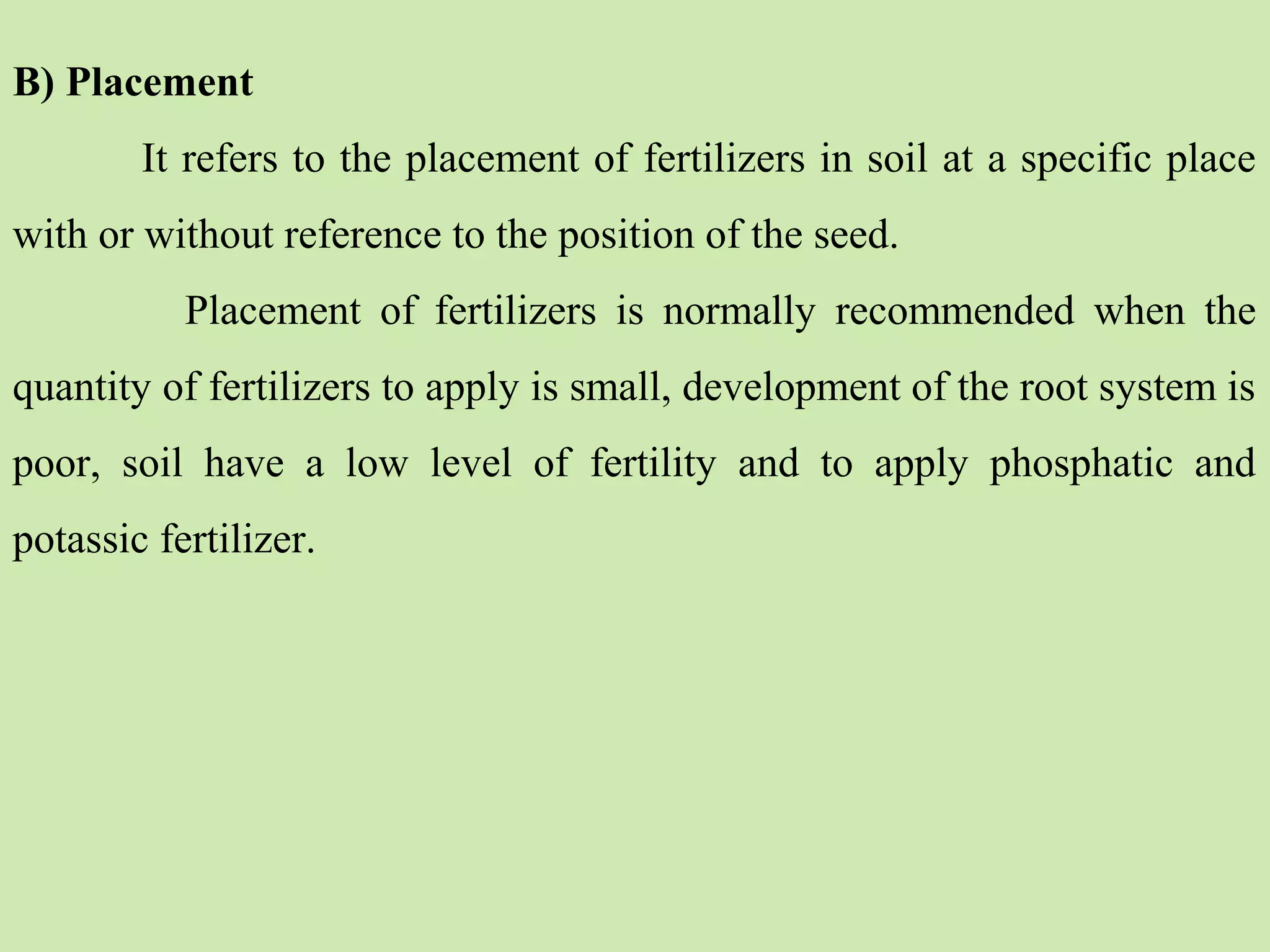 Methods of fertilizer application | PPT