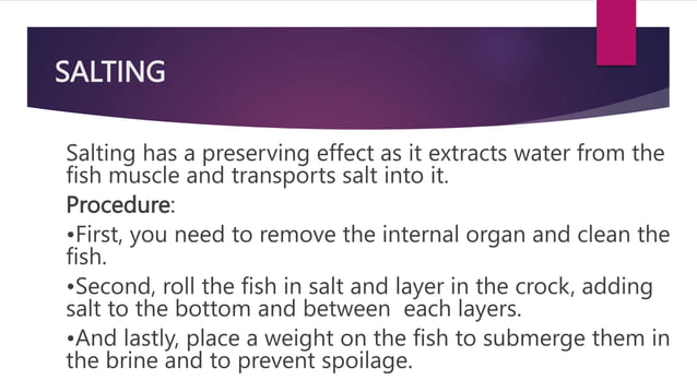 methods of fish preservation.pptx filesd | PPTX | Fish and Aquariums | Pets