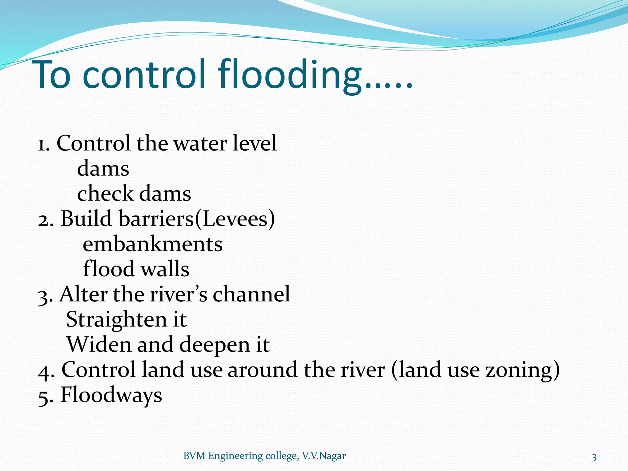 Methods of flood control | PPTX