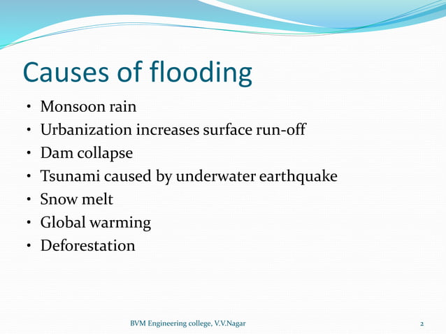 Methods of flood control