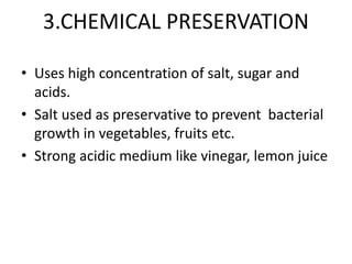 Methods of food preservation | PPTX