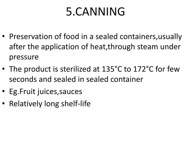 Methods of food preservation | PPTX | Chemistry | Science