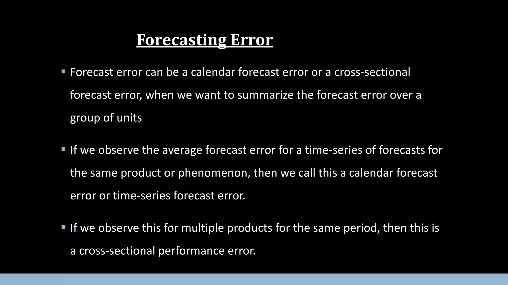 Measurements Methods of forecasting errors | PPTX