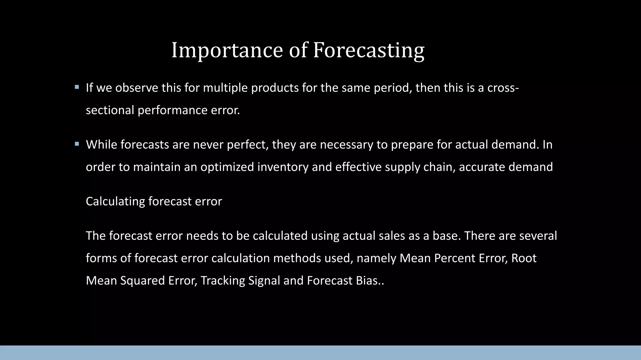 Measurements Methods of forecasting errors | PPTX