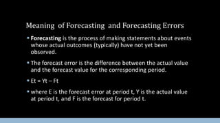 Measurements Methods of forecasting errors | PPTX