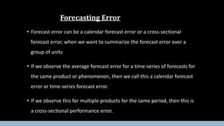 Measurements Methods of forecasting errors | PPTX