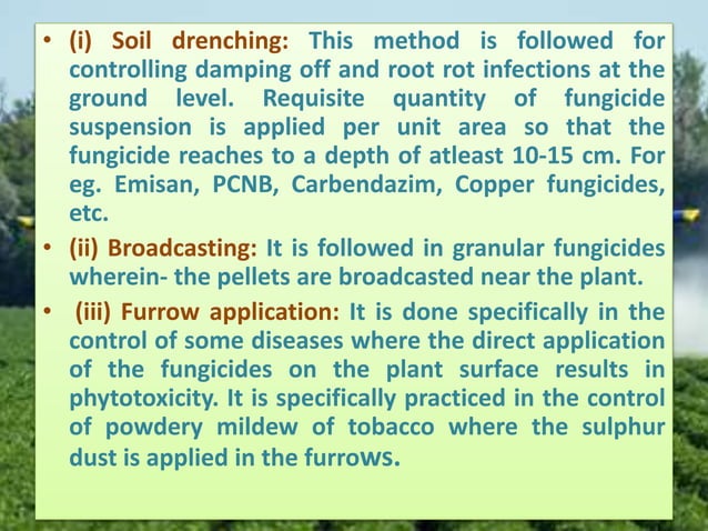 Methods of fungicide applications