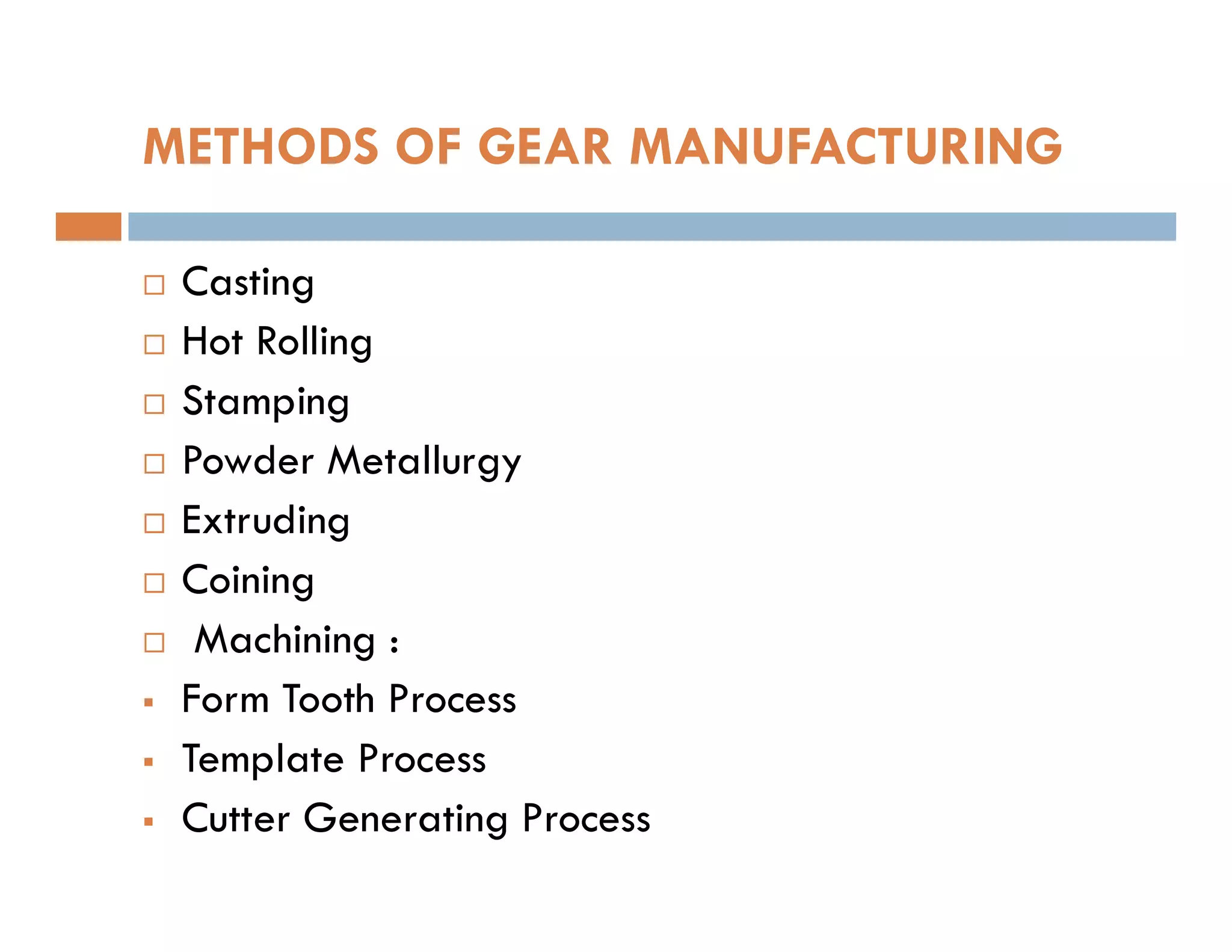 Methods of gear manufacturing | PDF