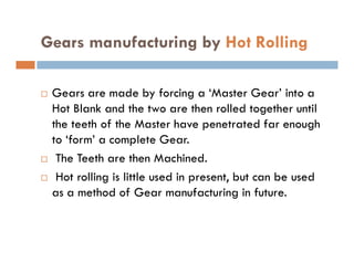 Methods of gear manufacturing | PDF