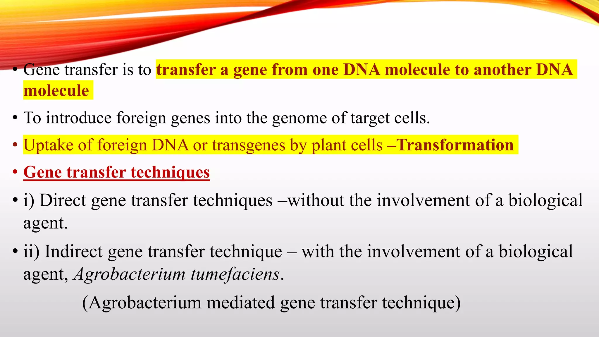 Methods of gene transfer | PPTX