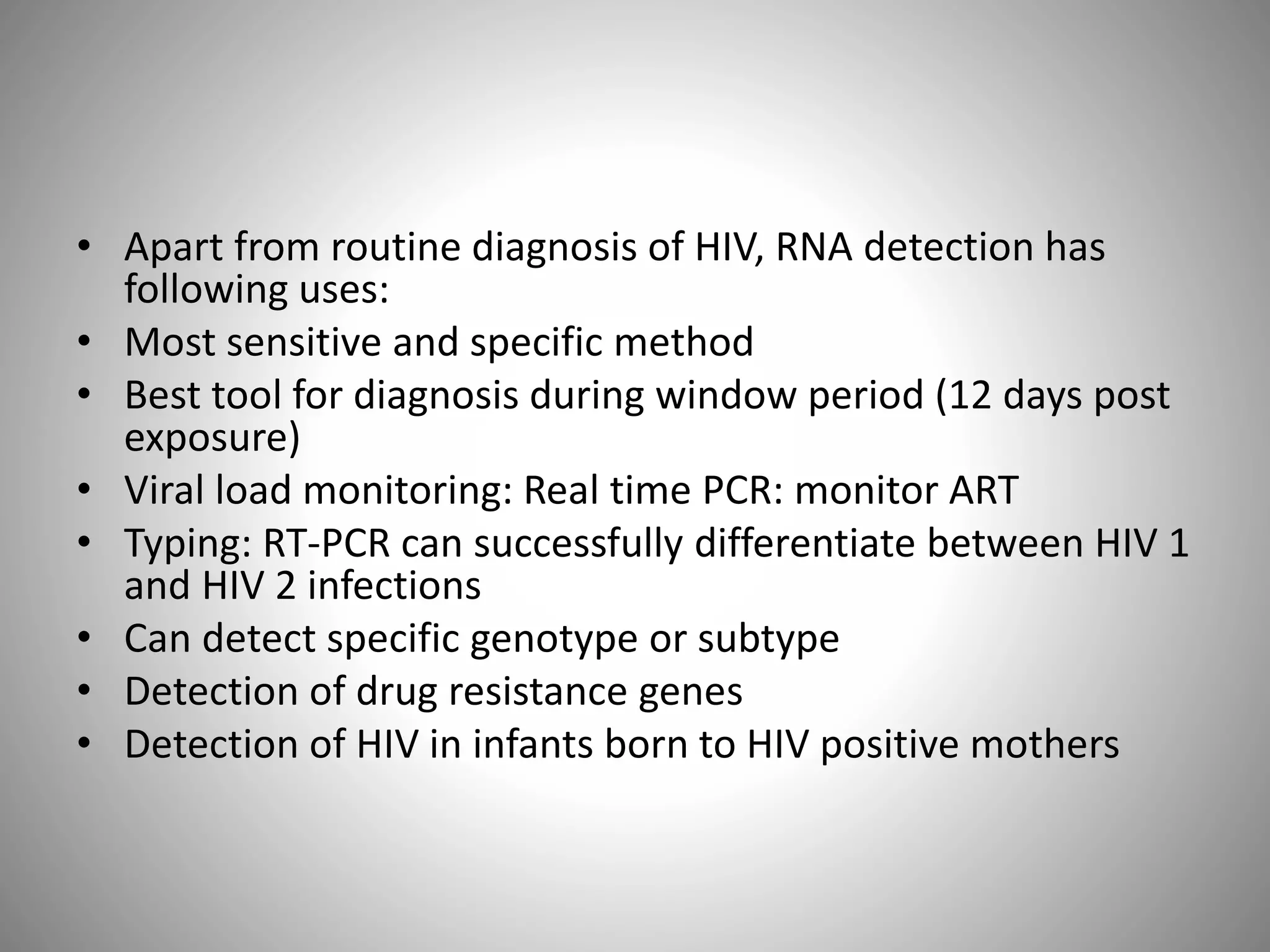 Methods of Laboratory diagnosis (genotypic detection) of HIV | PPTX