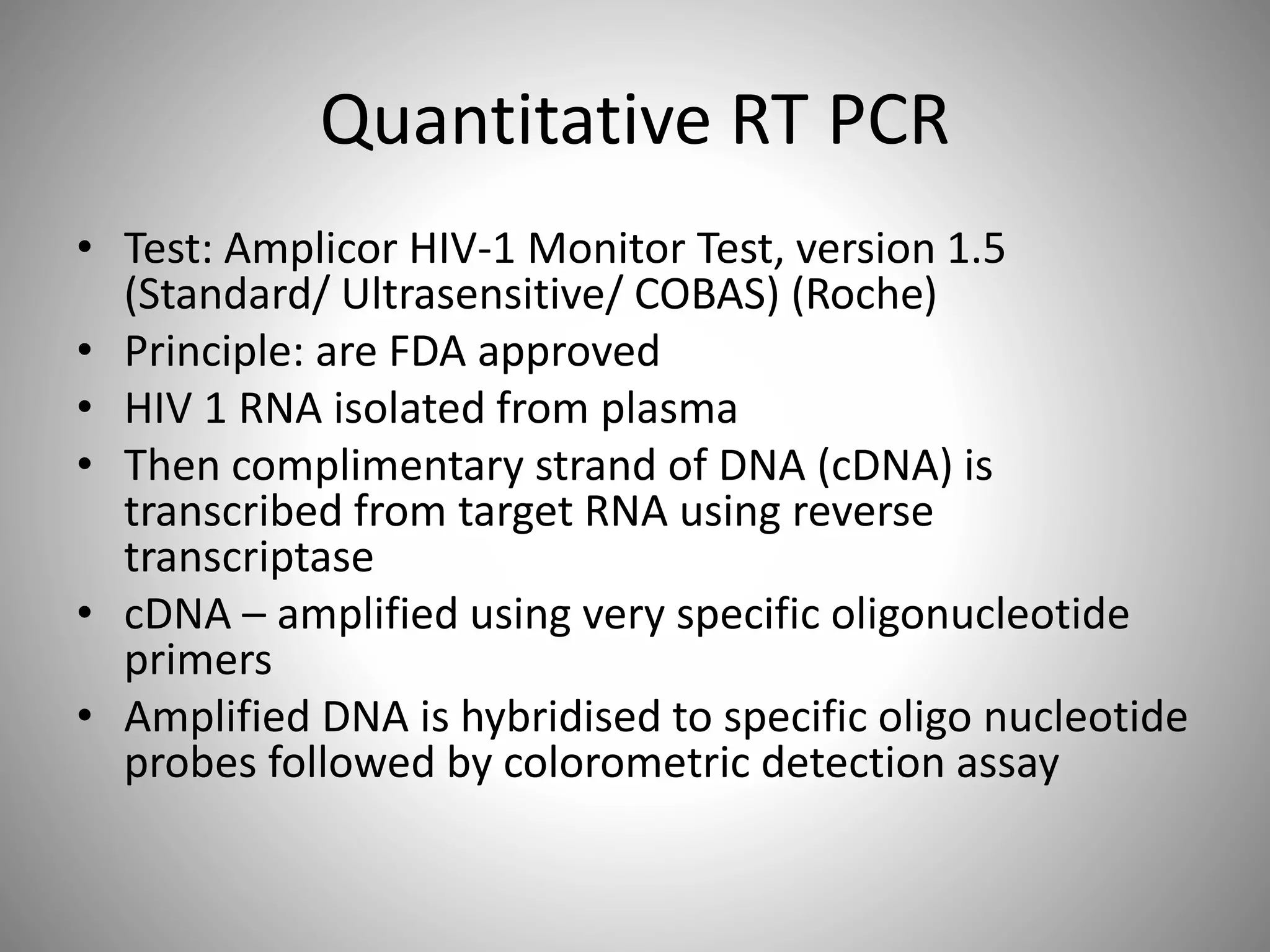 Methods of Laboratory diagnosis (genotypic detection) of HIV | PPTX