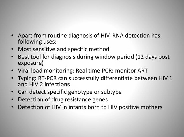 Methods of Laboratory diagnosis (genotypic detection) of HIV | PPTX ...