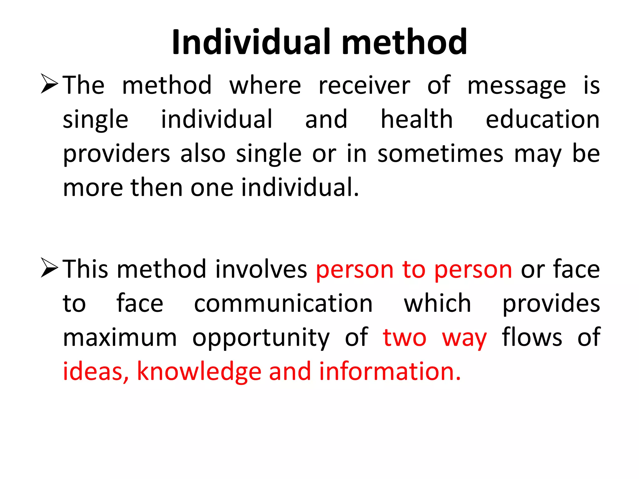 Methods of Health Education | PPTX